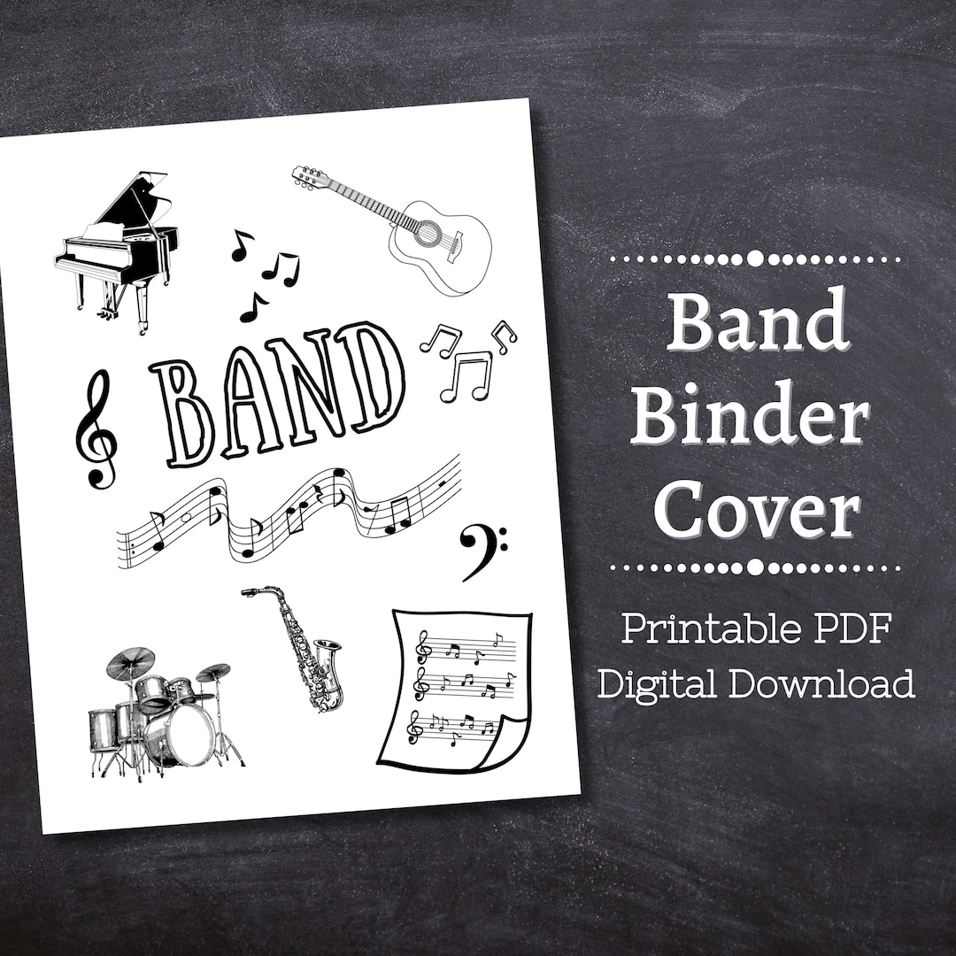 BAND Binder Cover Printable / Letter Size / School Binder Cover ...