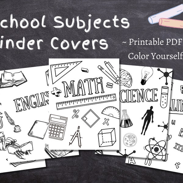 Binder Cover for Subjects - Etsy