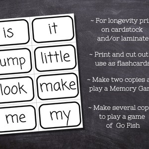40 Dolch Sight Words Pre-kindergarten Printable / Preschool / - Etsy ...