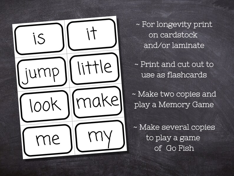 40 Dolch Sight Words Pre-kindergarten Printable / Preschool / - Etsy ...