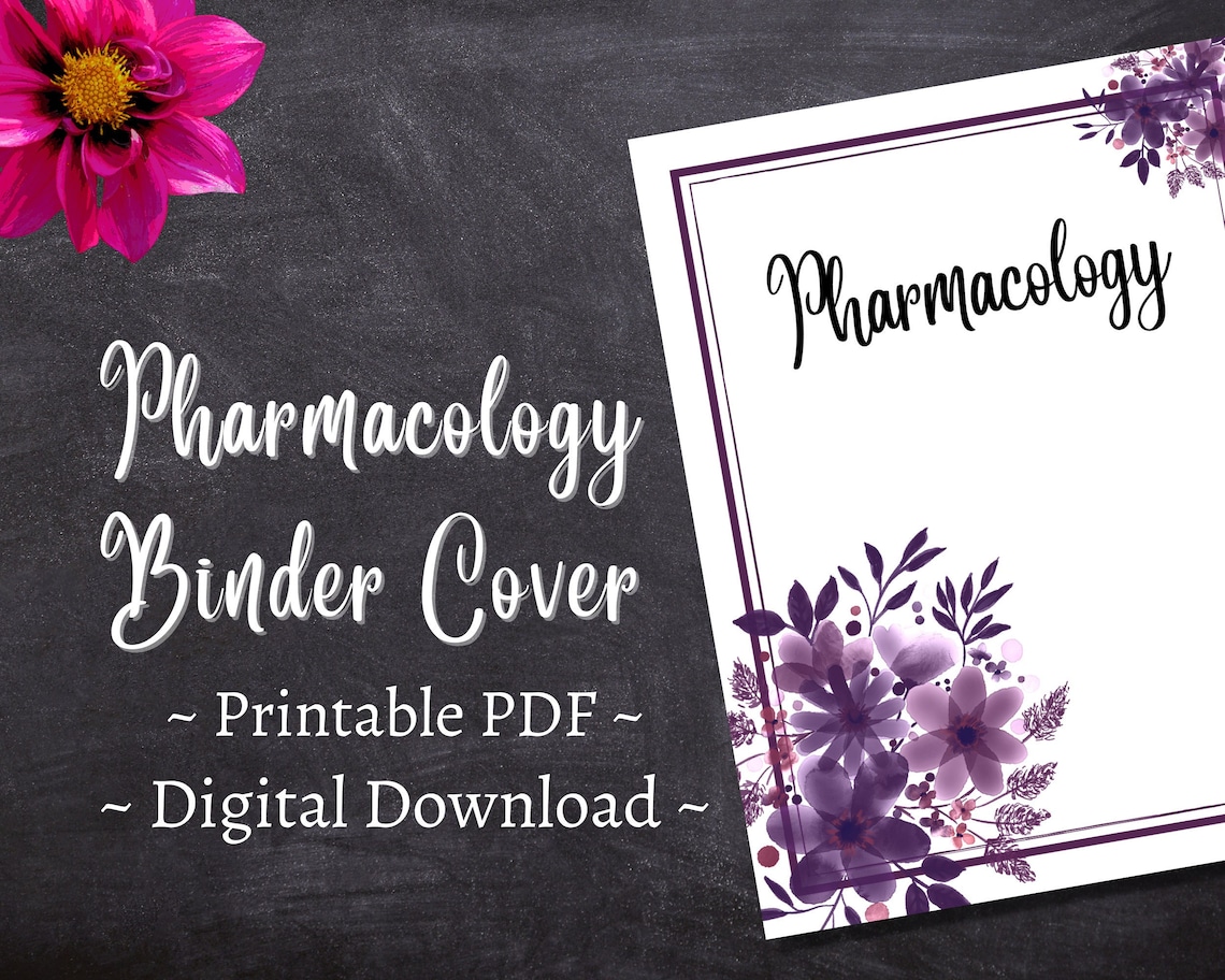 Pharmacology Binder Cover Printable / Letter Size / School | Etsy