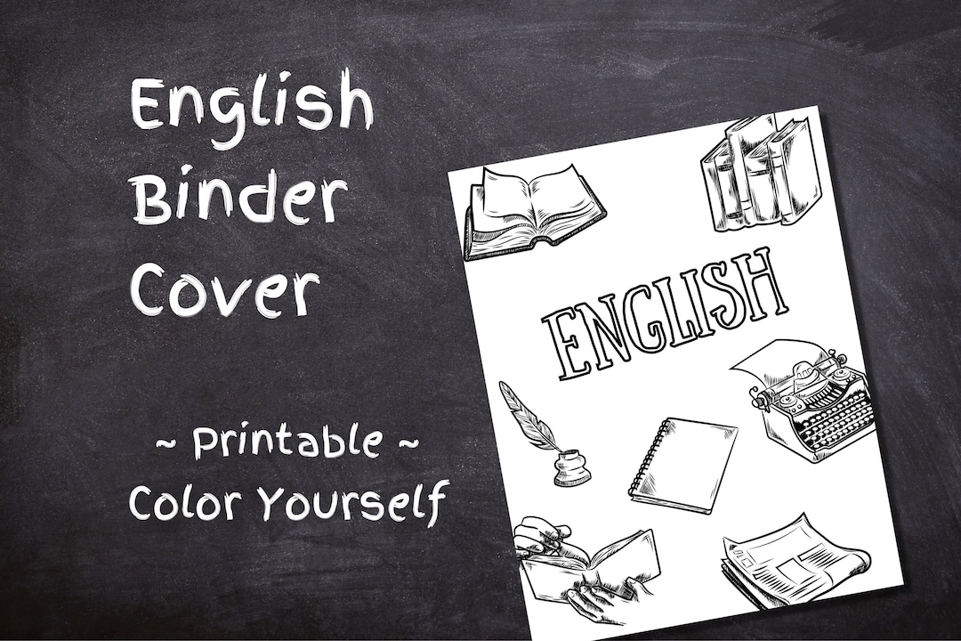 English Binder Cover Printable / Letter Size / School Binder Cover ...