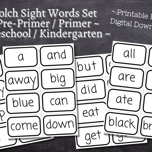 Dolch Sight Words - Etsy