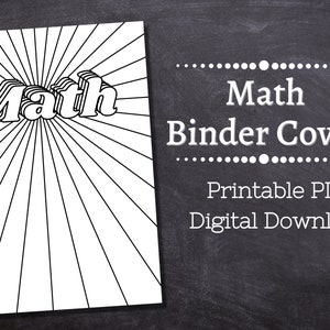 Math Binder Cover Printable / Retro / Letter Size / School Binder Cover ...