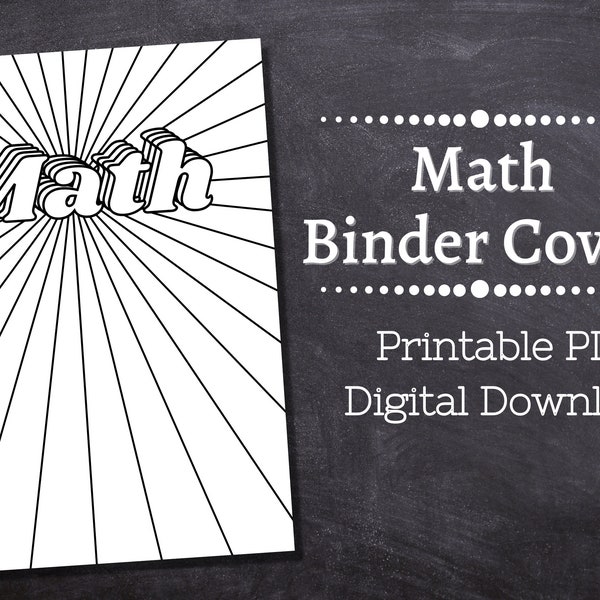 Math Binder Cover Printable - Etsy