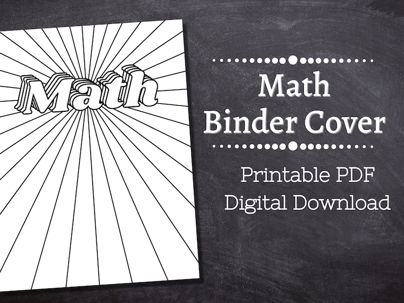 Math Binder Cover Printable / Retro / Letter Size / School - Etsy