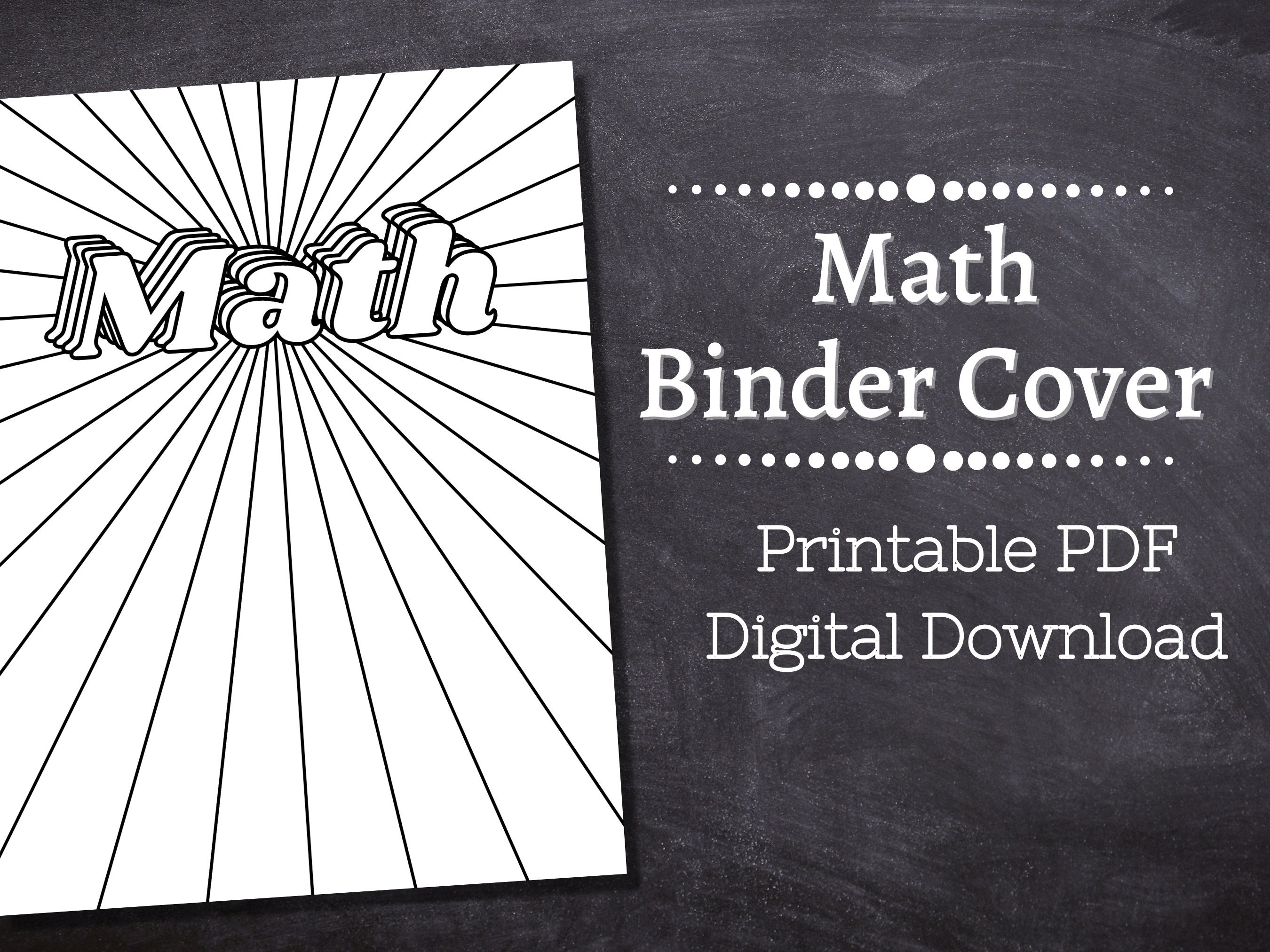 Math Binder Cover Printable / Retro / Letter Size / School - Etsy