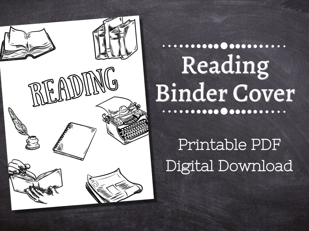 READING Binder Cover Printable / Letter Size / School Binder Cover ...