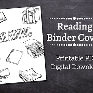 READING Binder Cover Printable / Letter Size / School Binder Cover ...