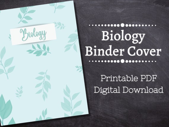 Biology Science Binder Cover Printable / Letter Size / School - Etsy