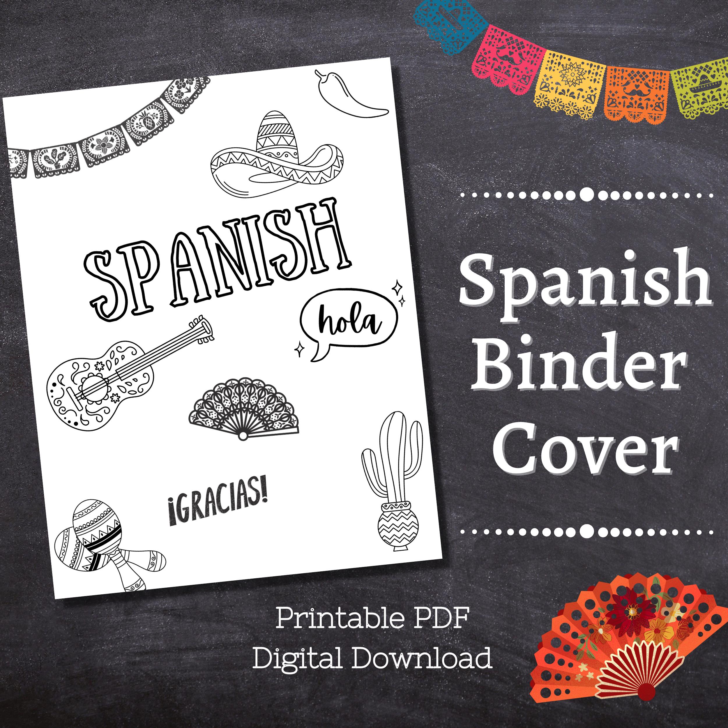 SPANISH Binder Cover Printable / Letter Size / School Binder Cover ...