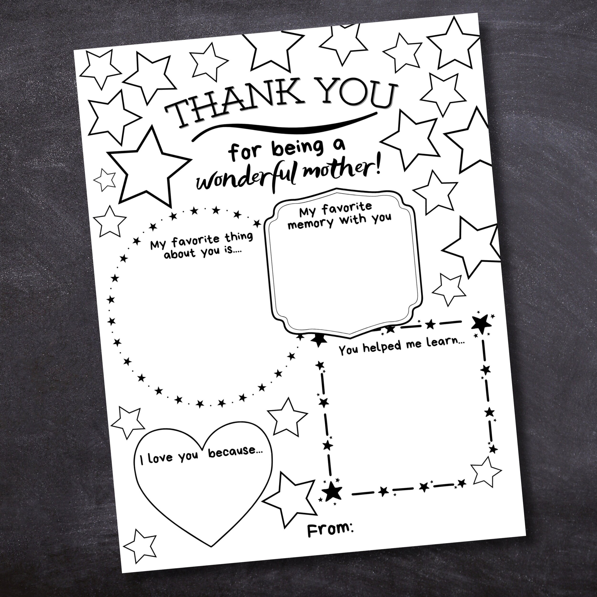 Thank You Mom / Mother's Day Printable / My Mom Coloring Page / Thank ...