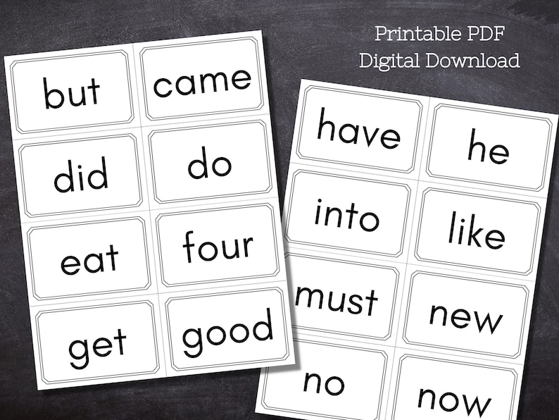 52 Dolch Sight Words Primer Printable / Kindergarten Sight | Etsy