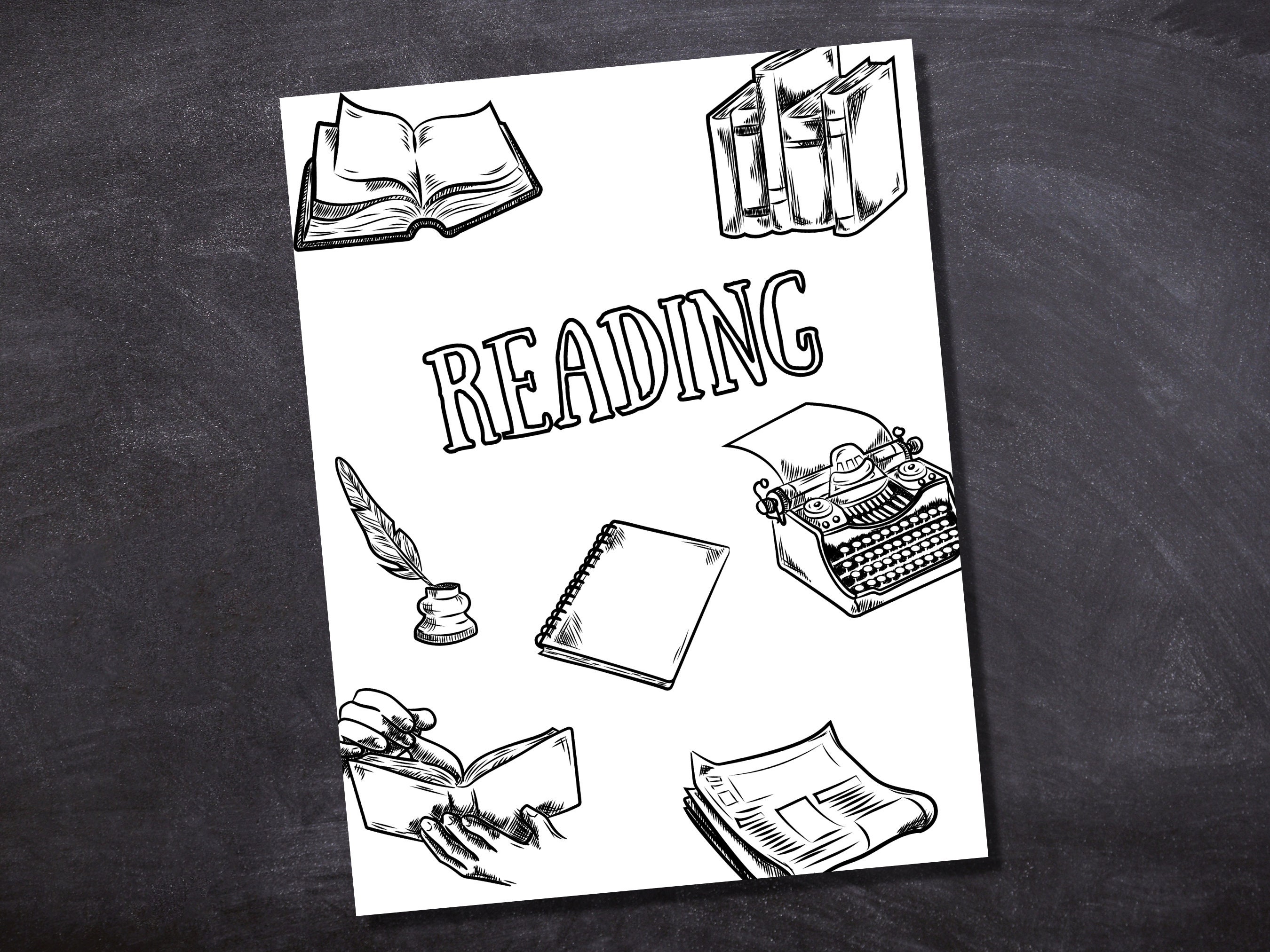 READING Binder Cover Printable / Letter Size / School Binder Cover ...