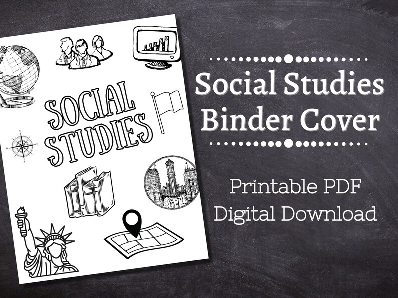 SOCIAL STUDIES Binder Cover Printable / Letter Size / School - Etsy