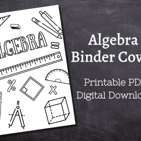 Printable Algebra Binder Cover - Etsy