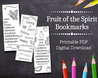 Fruit of the Spirit Coloring Pages Verses Bible (Download Now) - Etsy