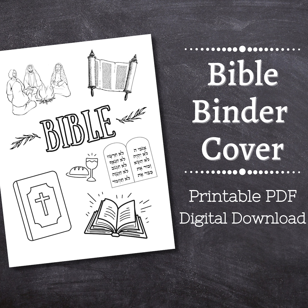 BIBLE Binder Cover Printable / Letter Size / School Binder Cover ...