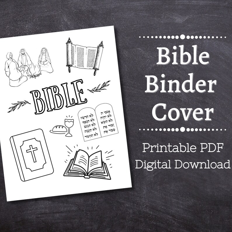 BIBLE Binder Cover Printable / Letter Size / School Binder Cover ...
