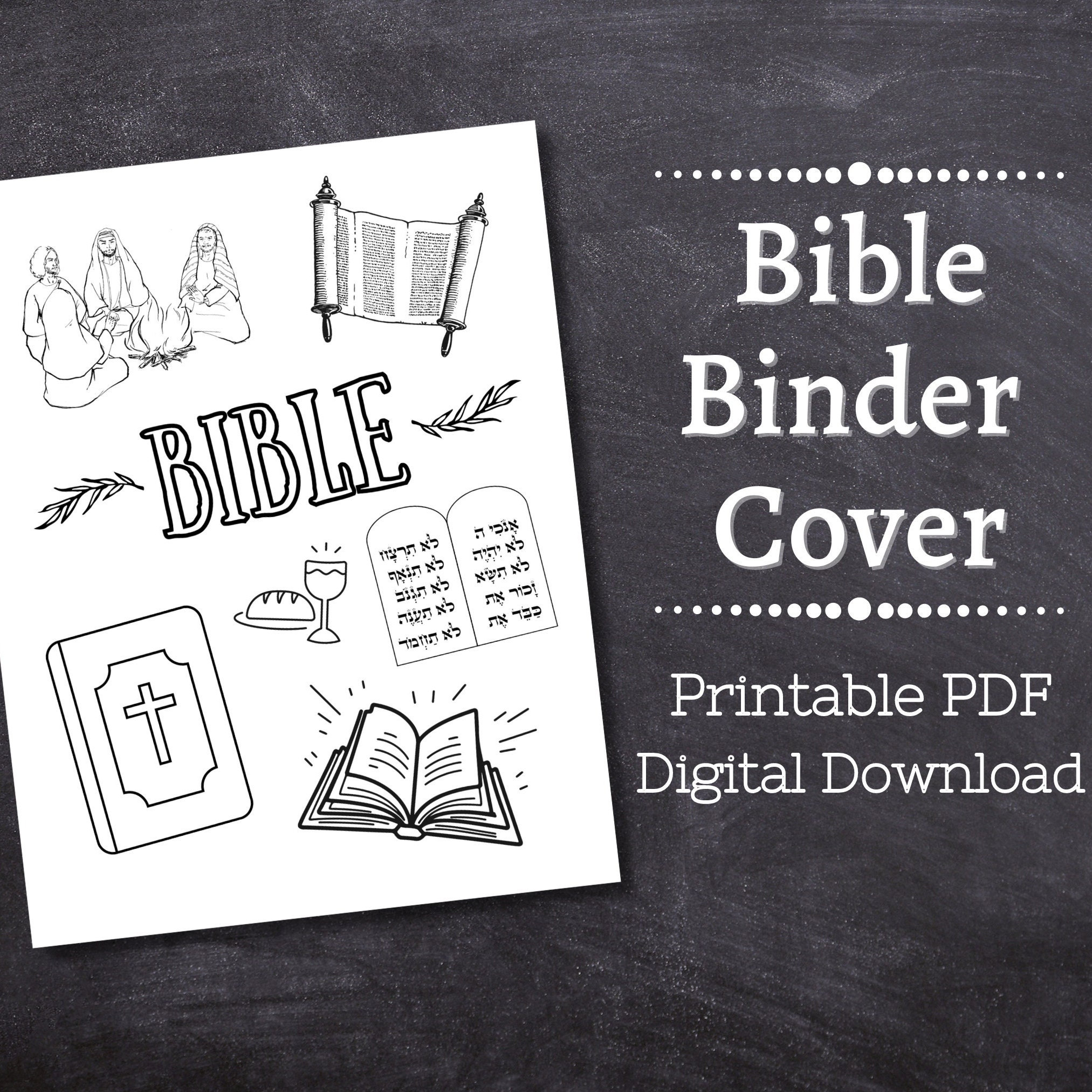 BIBLE Binder Cover Printable / Letter Size / School Binder Cover ...