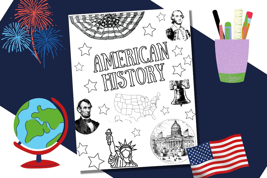 AMERICAN HISTORY Binder Cover Printable / Letter Size / School Binder ...