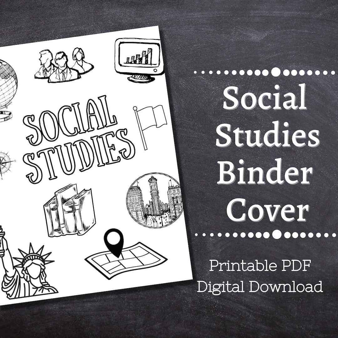 SOCIAL STUDIES Binder Cover Printable / Letter Size / School Binder ...