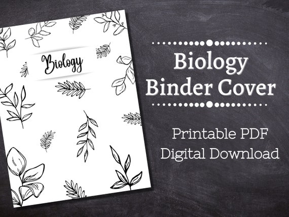 Biology Science Binder Cover Printable / Letter Size / School | Etsy