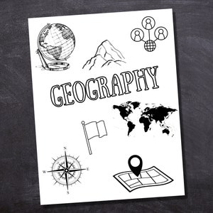 GEOGRAPHY Binder Cover Printable / Letter Size / School Binder Cover ...