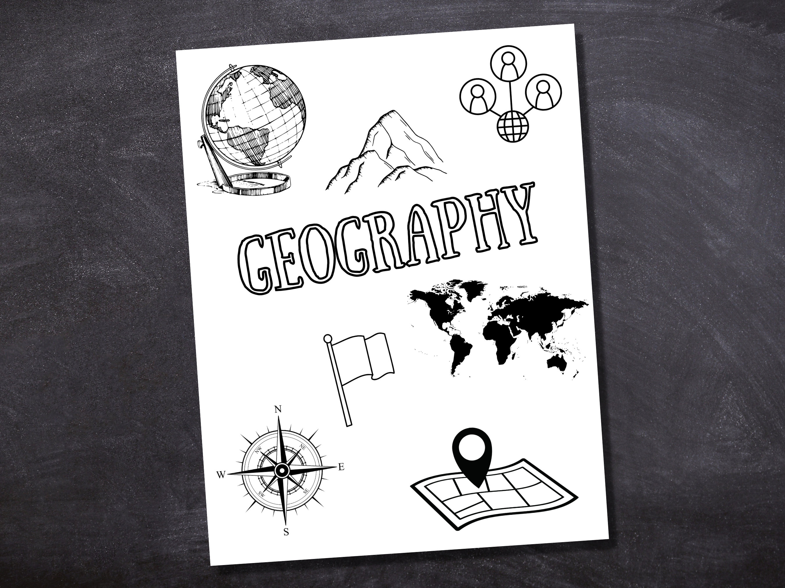 GEOGRAPHY Binder Cover Printable / Letter Size / School Binder Cover ...