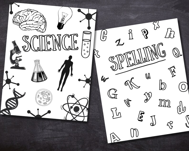 School Subjects Binder Cover Printable / Letter Size / Teacher Binder ...