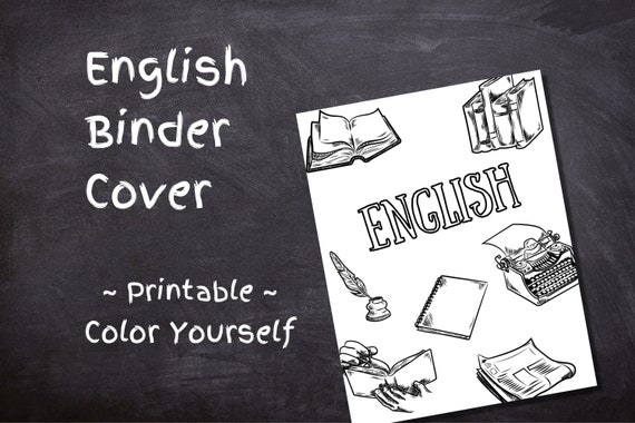 English Binder Cover Printable / Letter Size / School Binder | Etsy