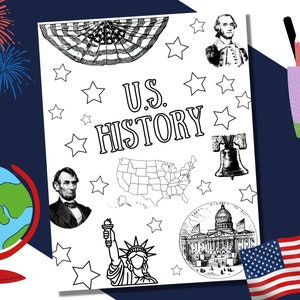 U.S. HISTORY Binder Cover Printable / Letter Size / School Binder Cover ...