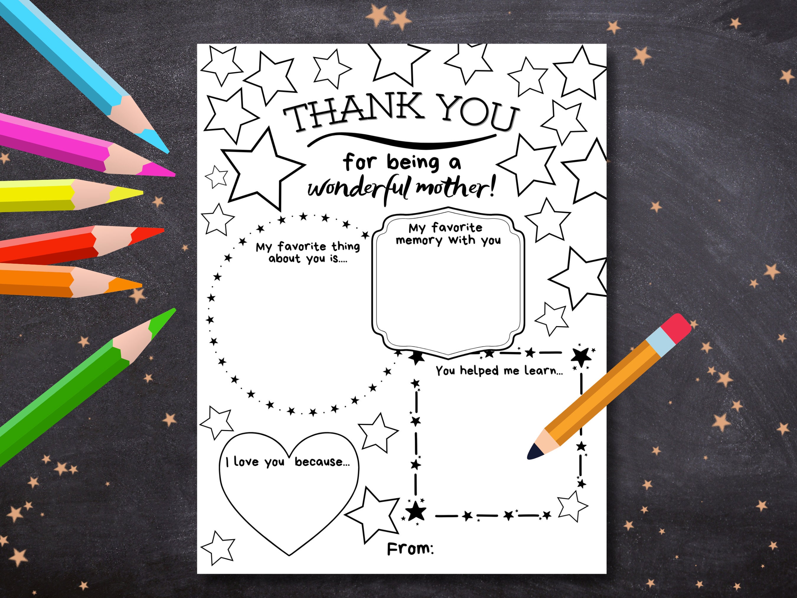 Thank You Mom / Mother's Day Printable / My Mom Coloring Page / Thank ...