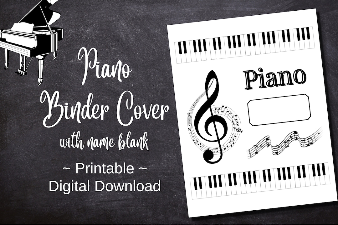 Piano Binder Cover With Name Blank Printable / Letter Size / Piano ...