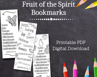 Fruit of the Spirit Coloring Page Printable / Bible Verse/ Sunday ...