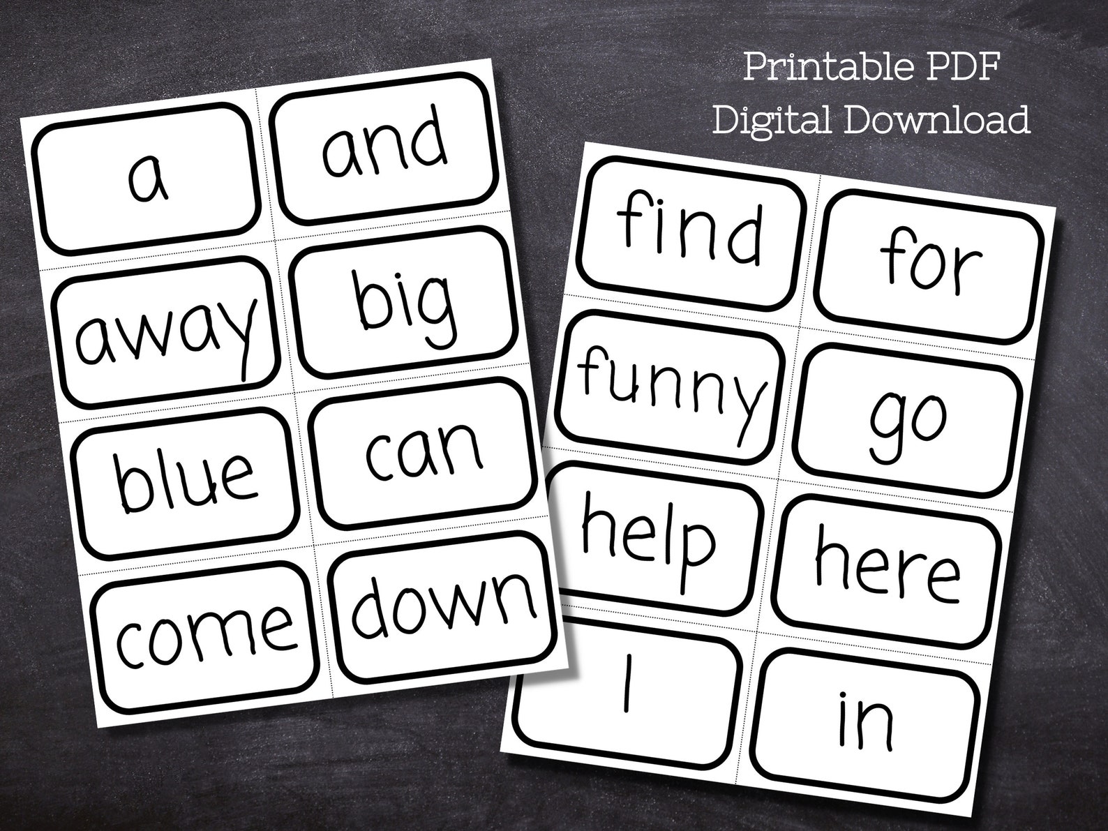 40 Dolch Sight Words Pre-kindergarten Printable / Preschool / Sight ...