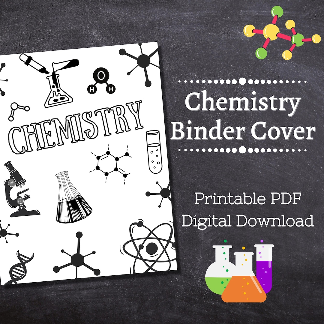 CHEMISTRY Binder Cover Printable / Letter Size / School Binder Cover ...