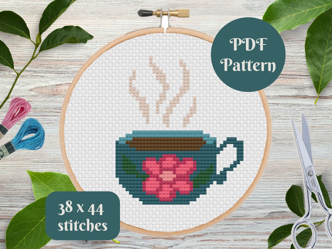 Coffee Mug Cross Stitch Pattern / Instant Download PDF / Counted Cross ...