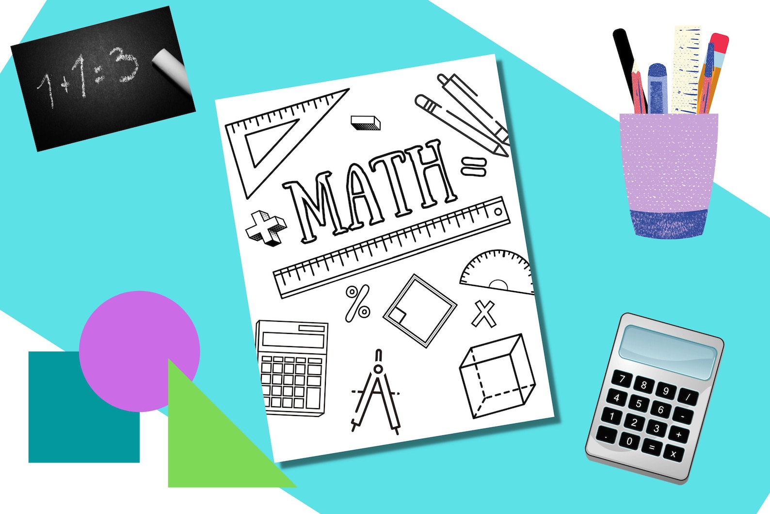 Math Binder Cover Printable / Letter Size / School Binder Cover ...