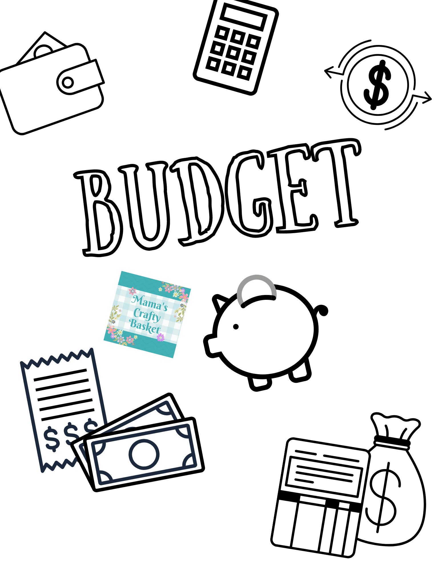 BUDGET Binder Cover Printable / Letter Size / Finances / Color Yourself ...