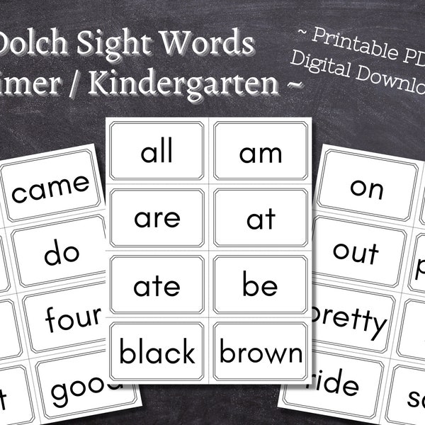Dolch Sight Words - Etsy