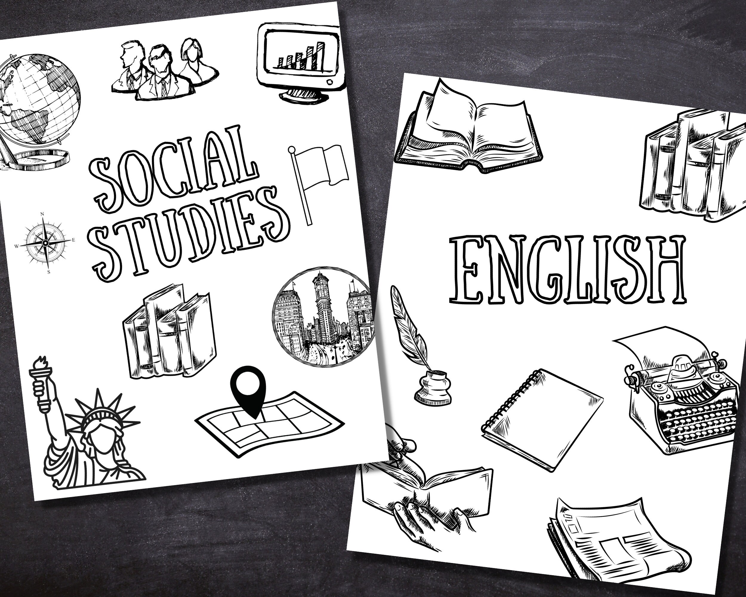 School Subjects Binder Cover Printable / Letter Size / Teacher Binder ...