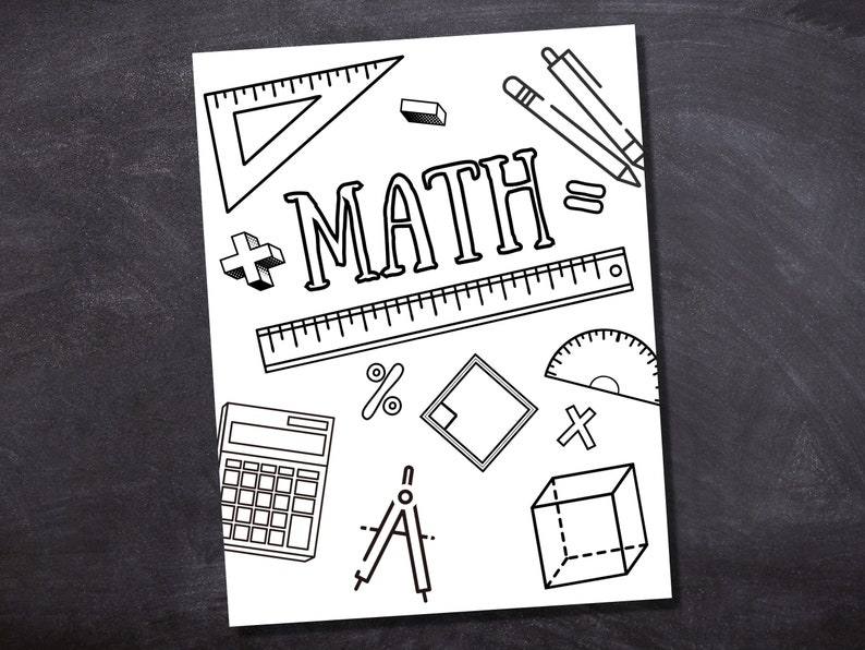 Math Binder Cover Printable / Letter Size / School Binder Cover ...