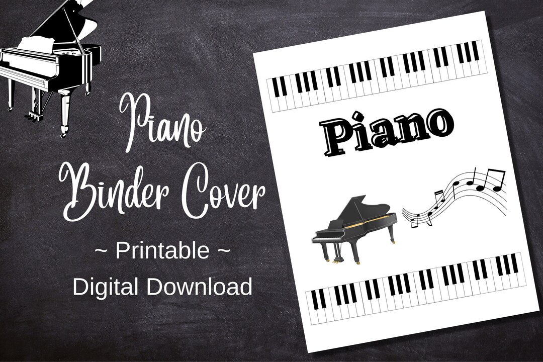 Piano Binder Cover Printable / Letter Size / School Binder Cover ...