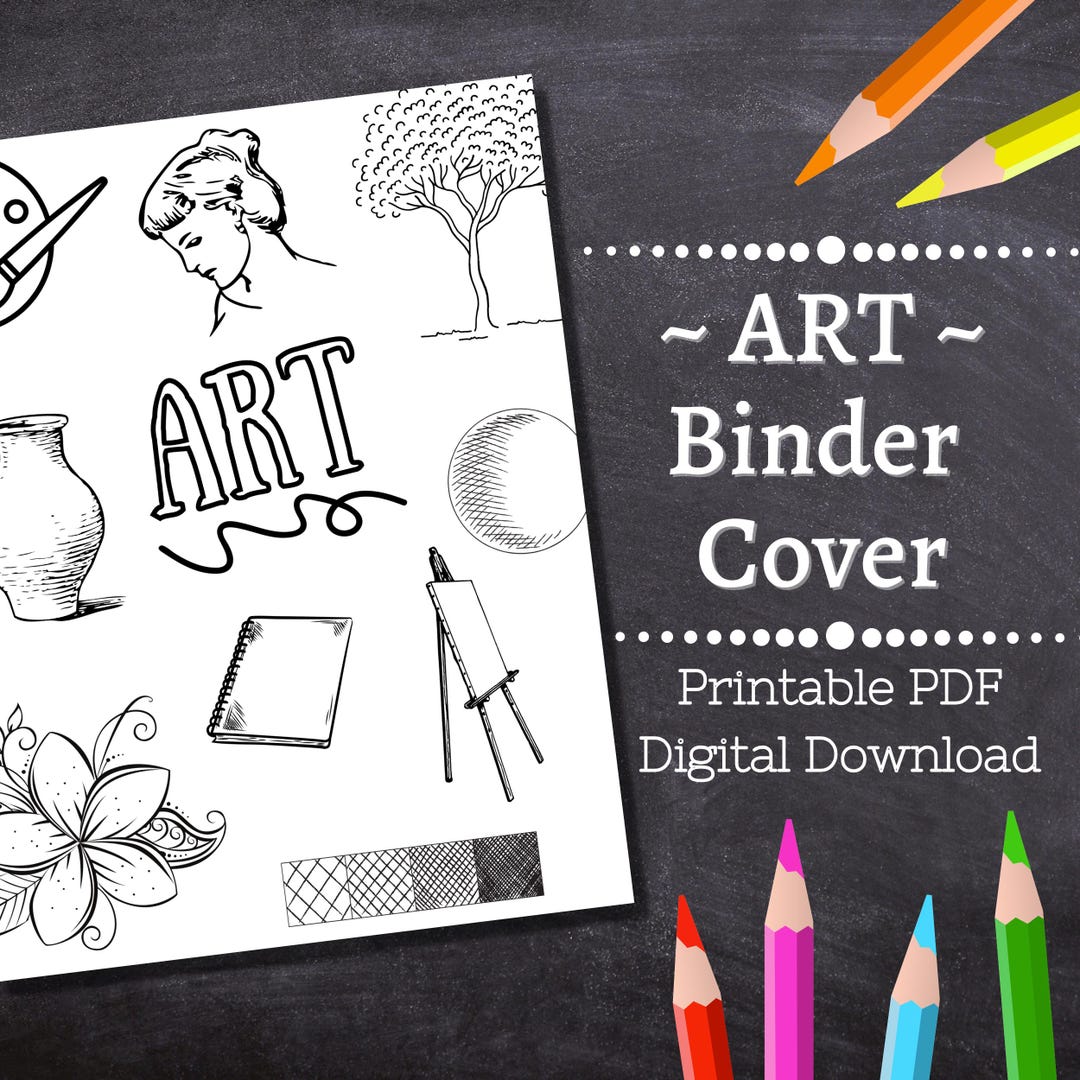 Art Binder Cover Printable / Letter Size / School Binder Cover ...