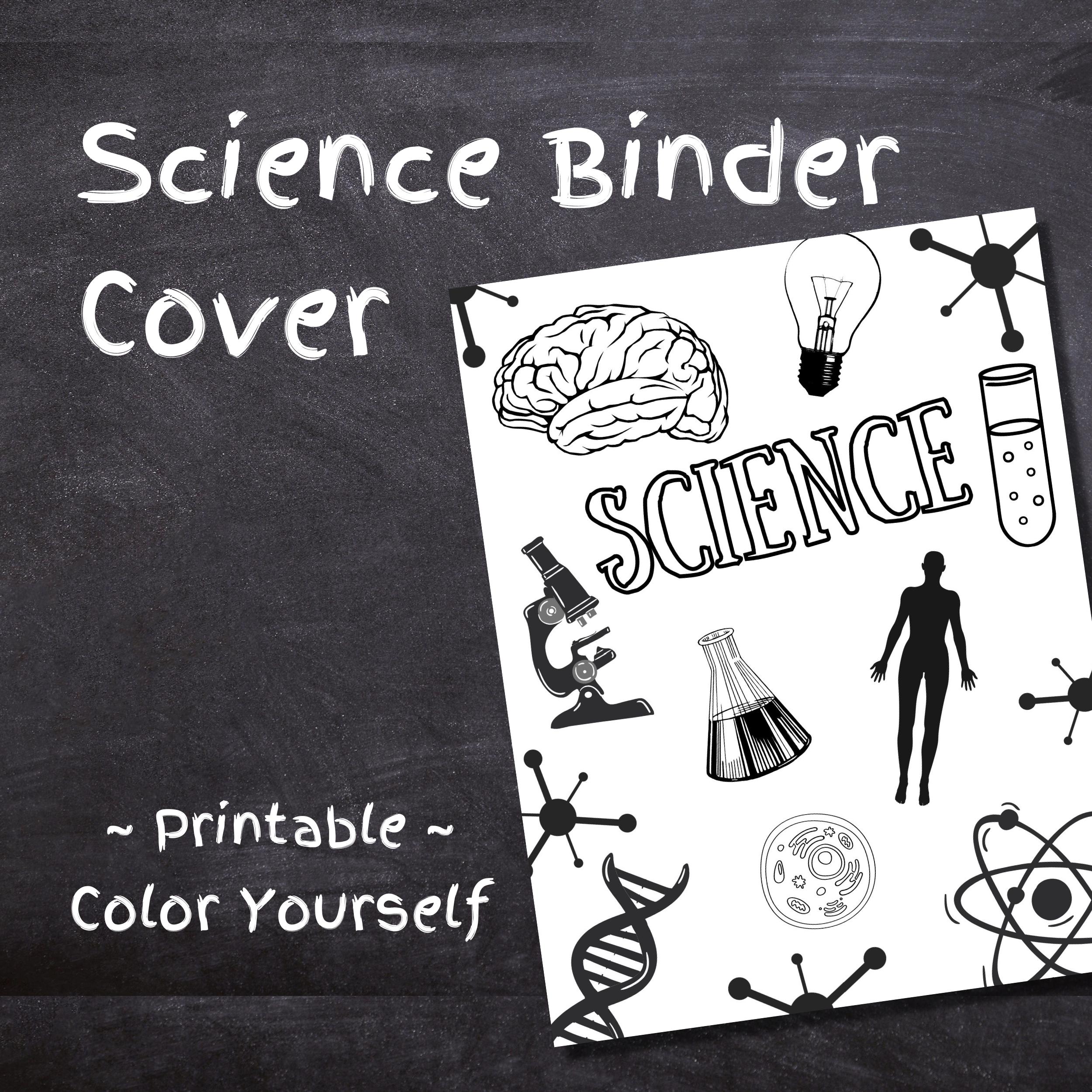 Science Binder Cover Printable / Letter Size / School Binder Cover ...