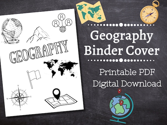 GEOGRAPHY Binder Cover Printable / Letter Size / School Binder - Etsy