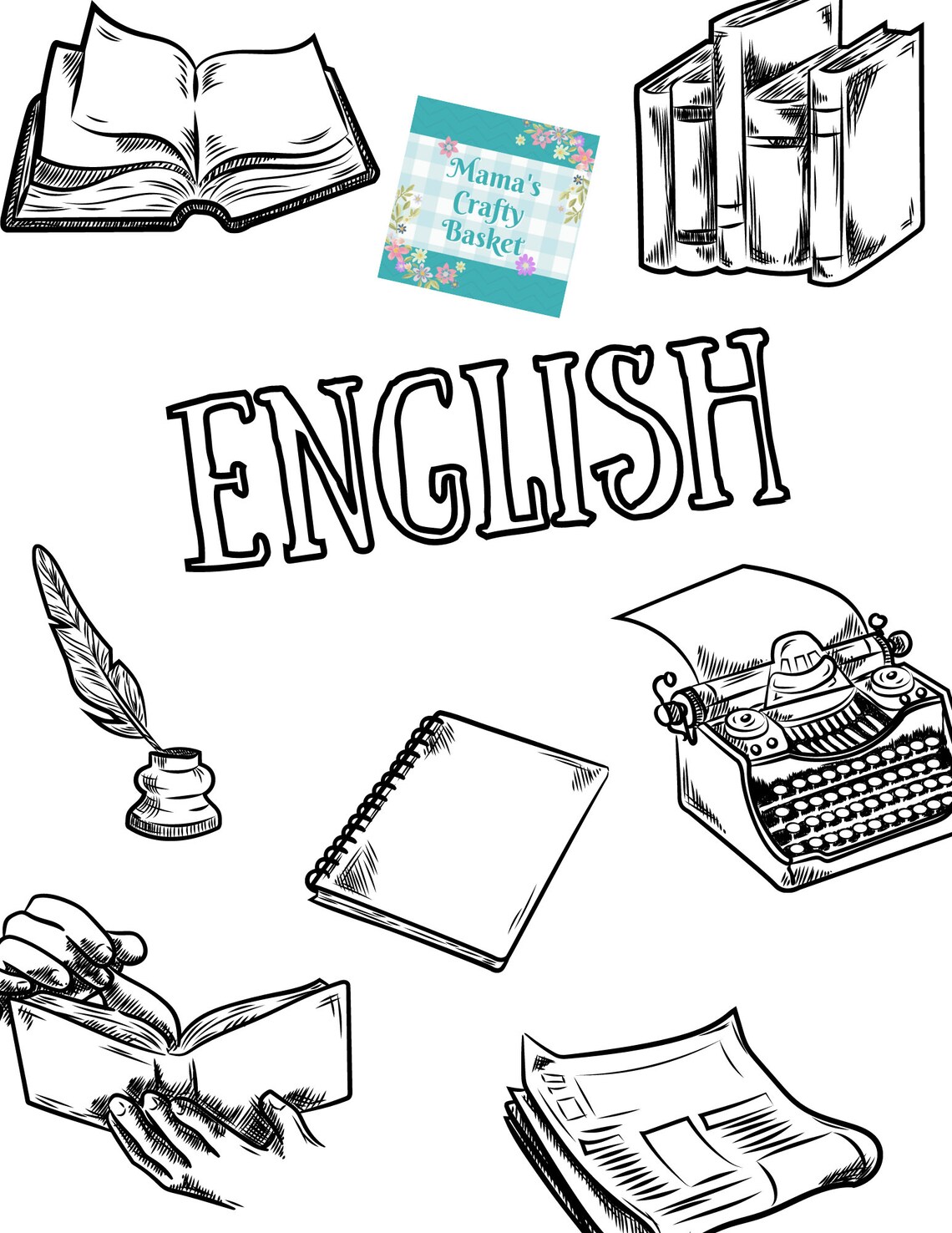 English Binder Cover Printable / Letter Size / School Binder Cover ...