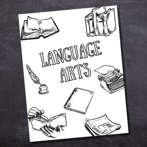 LANGUAGE ARTS Binder Cover Printable / Letter Size / School Binder ...