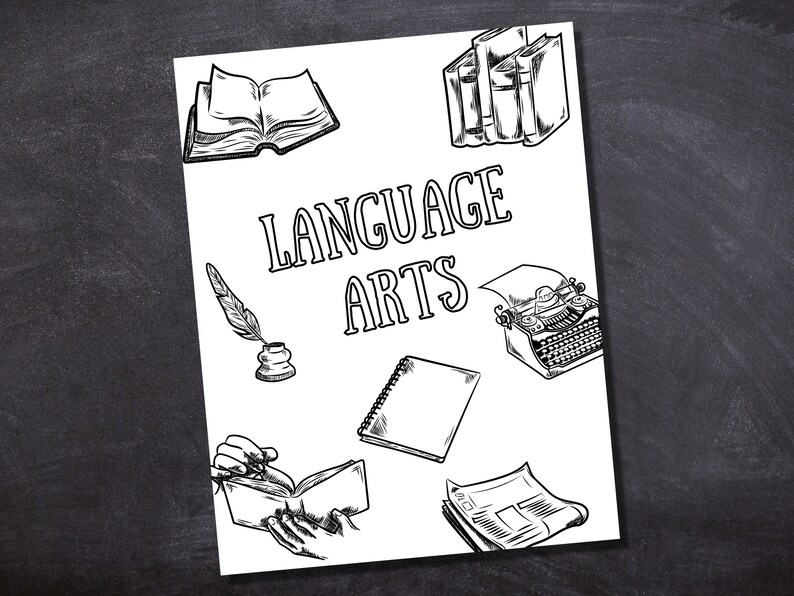 LANGUAGE ARTS Binder Cover Printable / Letter Size / School Binder ...